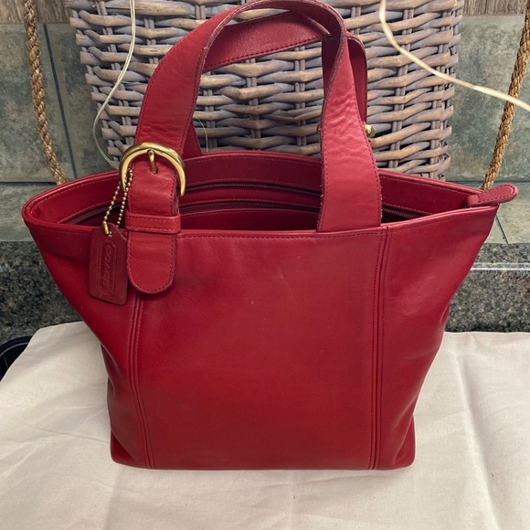 Coach | Bags | Coach Usa Waverly Red Leather 433 Satchel Usa 9x 8x 55 ...